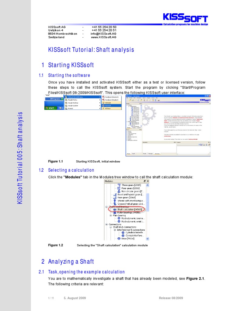 KISSsoft Shaft Analysis Guide | PDF | Bending | Buckling