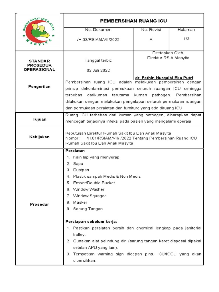 Pembersihan Ruang Icu | PDF | Griya & Taman | Kesehatan Holistik