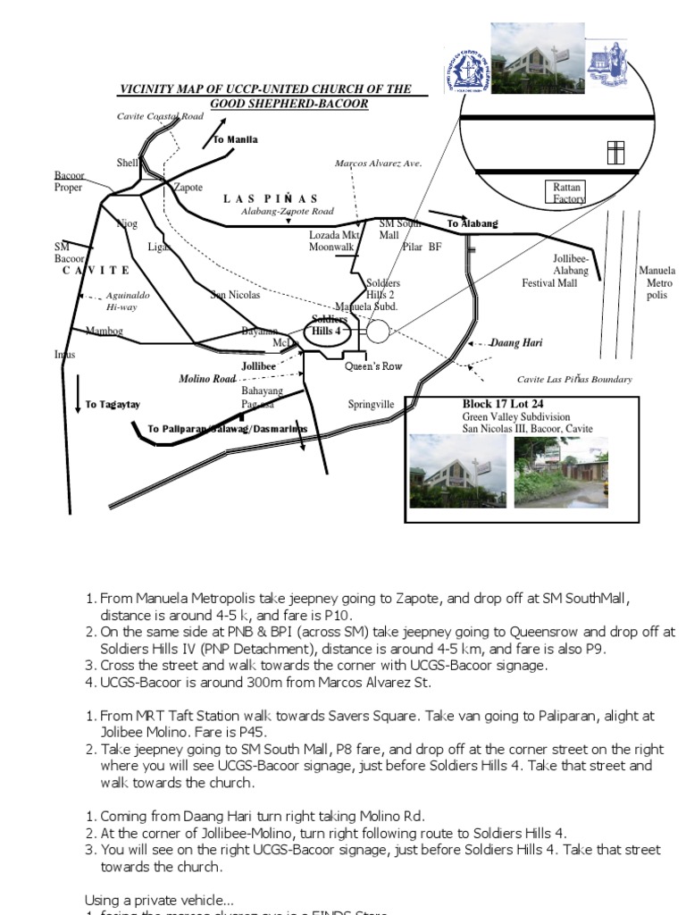 Vicinity Map of UCCP Bacoor | PDF | Philippines | Transport