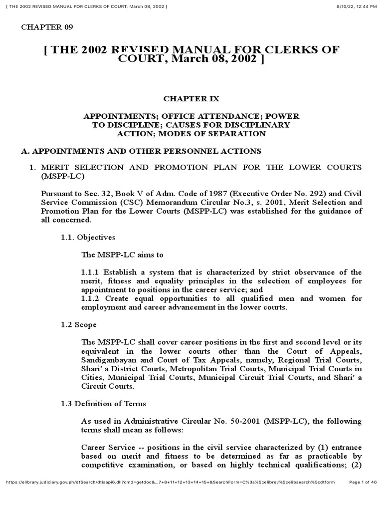 09 - (THE 2002 REVISED MANUAL FOR CLERKS OF COURT, March 08, 2002 ...