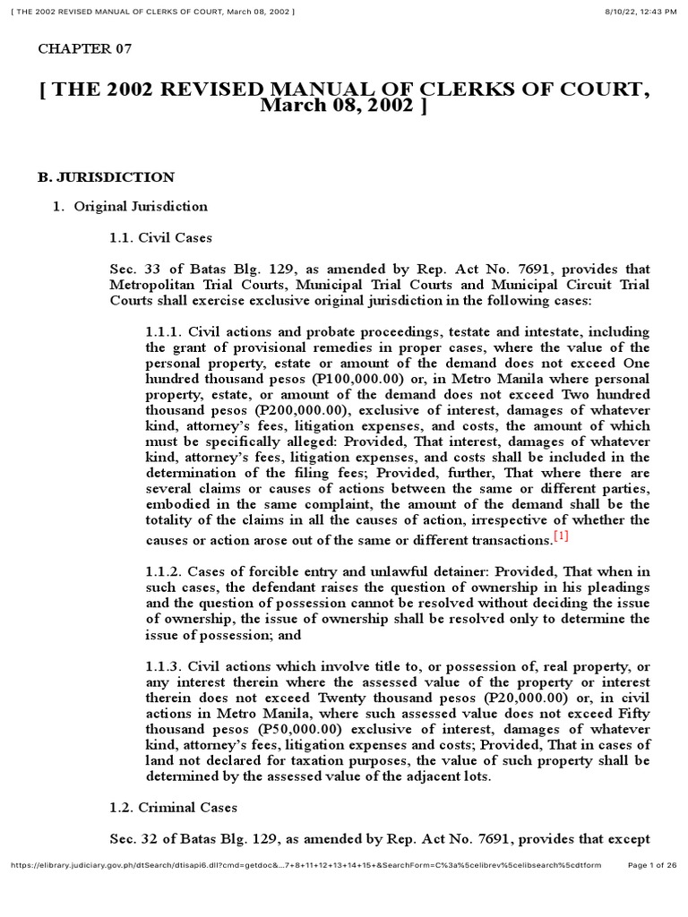 07 - (THE 2002 REVISED MANUAL FOR CLERKS OF COURT, March 08, 2002 ...