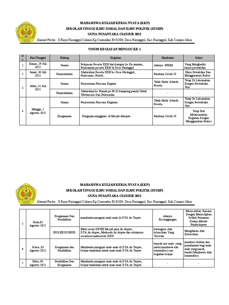 Visum Kegiatan | PDF