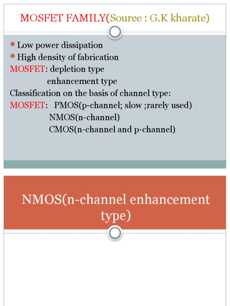 Digital Logic Families-3 (MOSFET FAMILY) | PDF | Mosfet | Field Effect ...