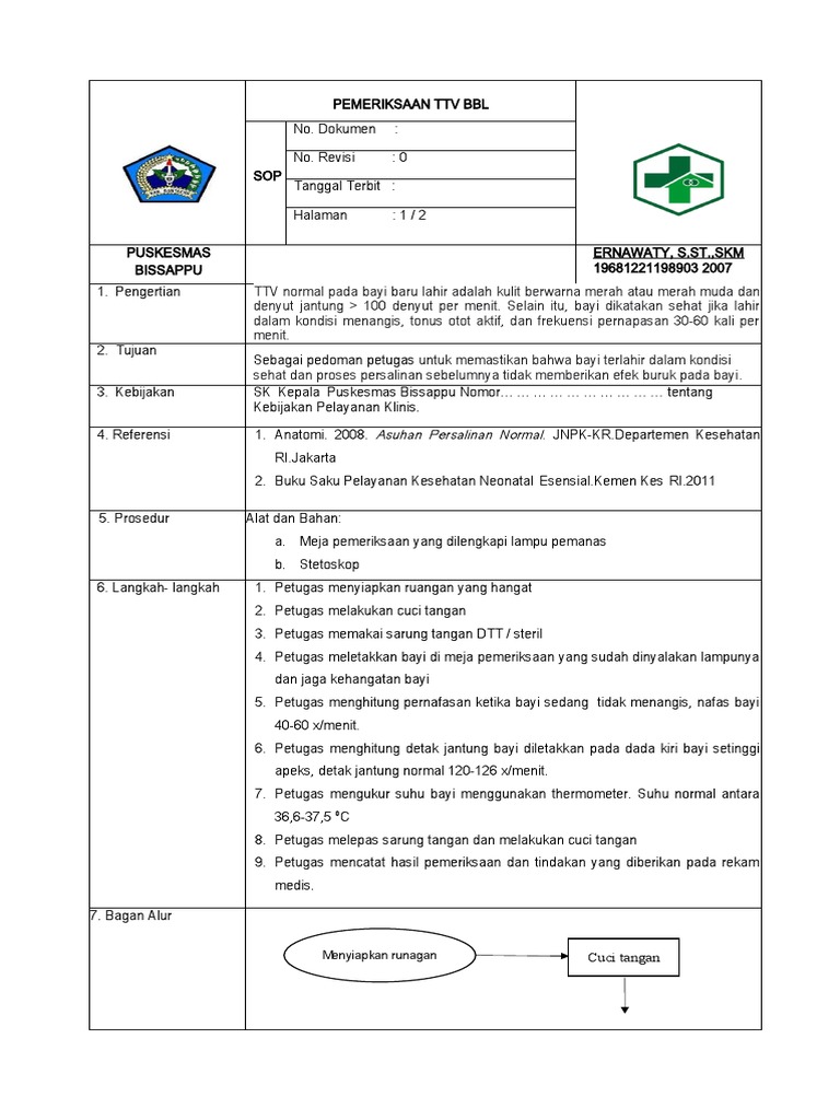 Sop Pemeriksaan TTV BBL | PDF