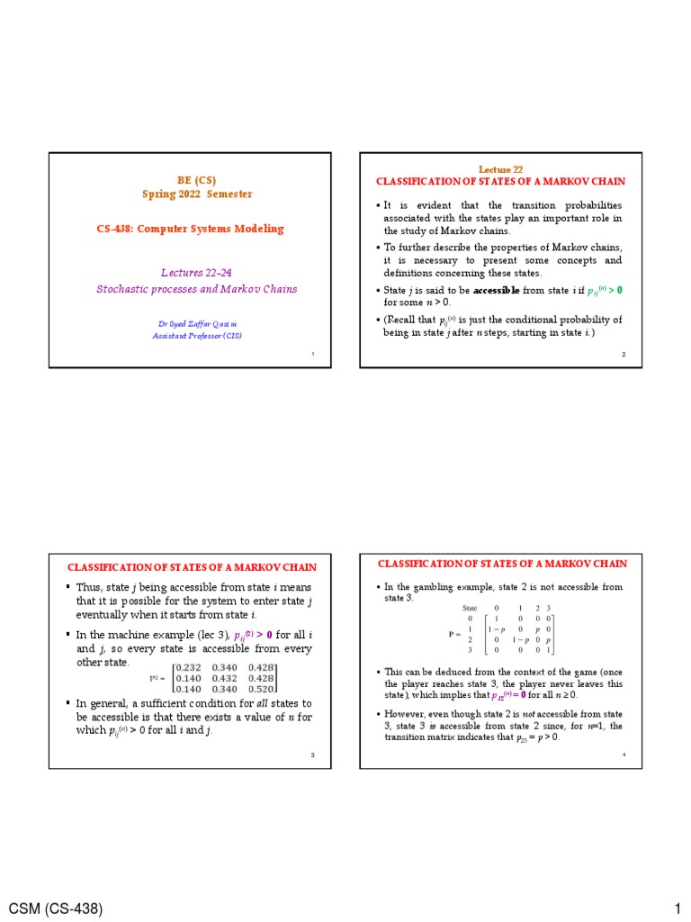 Markov Chain Classification | PDF | Markov Chain | Applied Mathematics