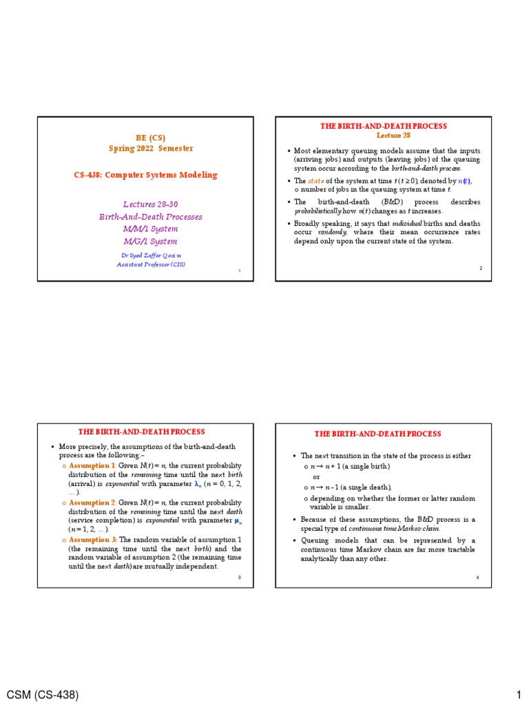 The birth-and-death process | PDF | Statistical Theory | Applied ...