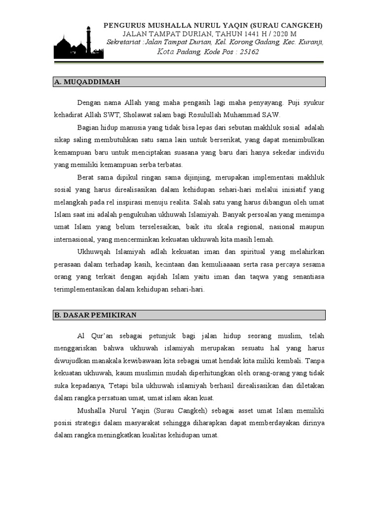 Proposal Surau | PDF