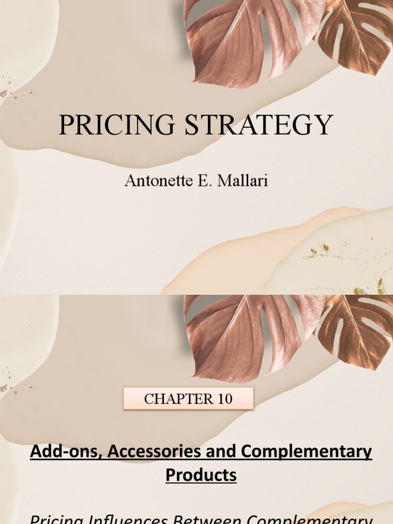Pricing Strategies for Complementary Products and Add-Ons | PDF | Goods ...