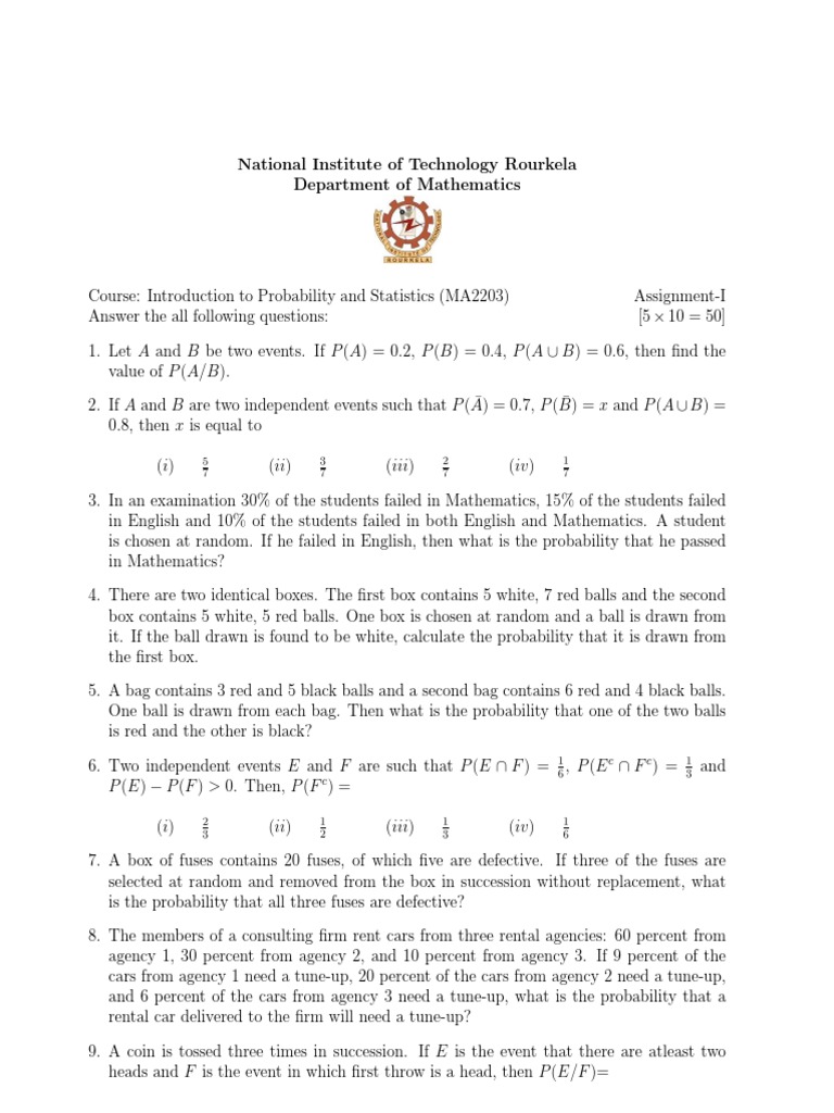 Ips Math Assignment - 1 3rd Sem | PDF | Science | Mathematics