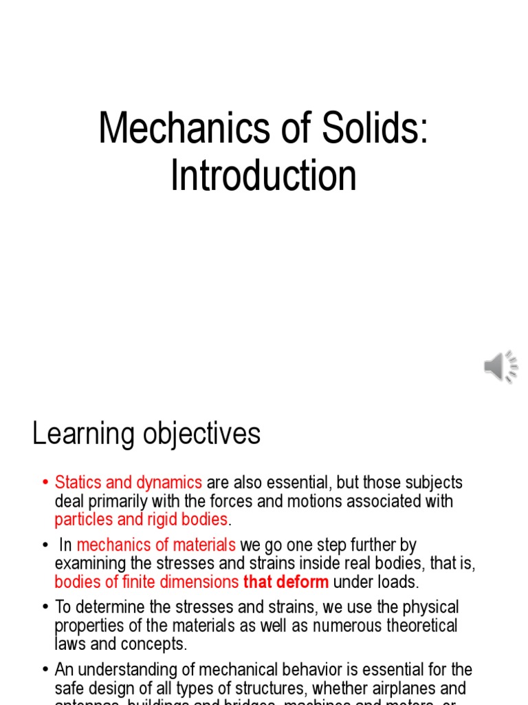 Mechanics of Solids | PDF | Stress (Mechanics) | Strength Of Materials
