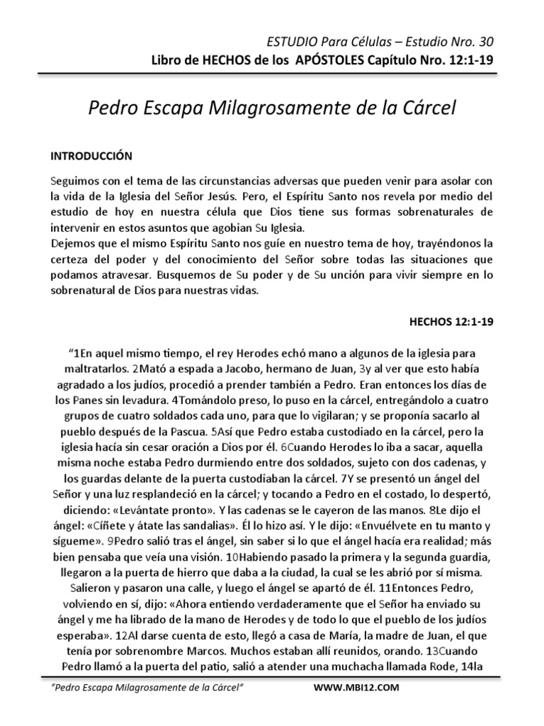 Estudio 30 Pedro Escapa de La Carcel Hechos 12 1 - 19 (Downloaded With ...