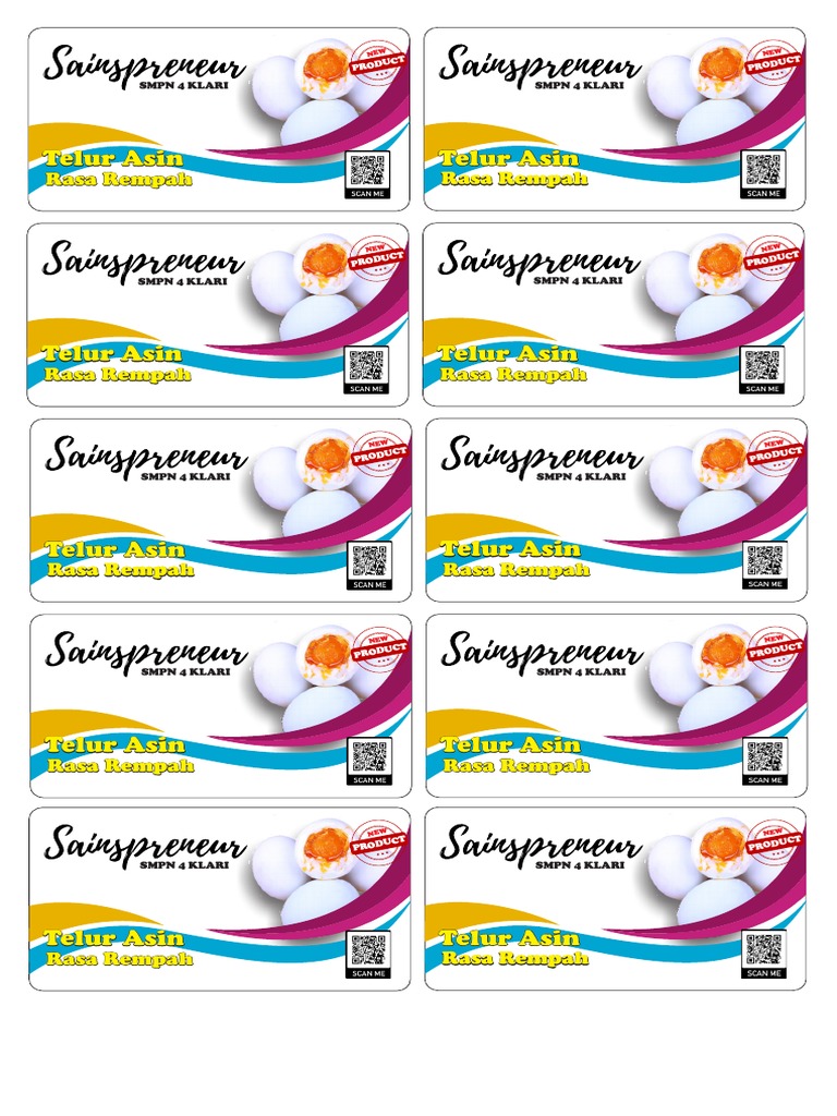 Desain Label Telur Asin | PDF