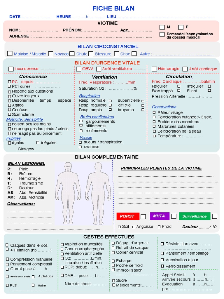 Fiche Bilan | PDF | Saignement | Médecine clinique