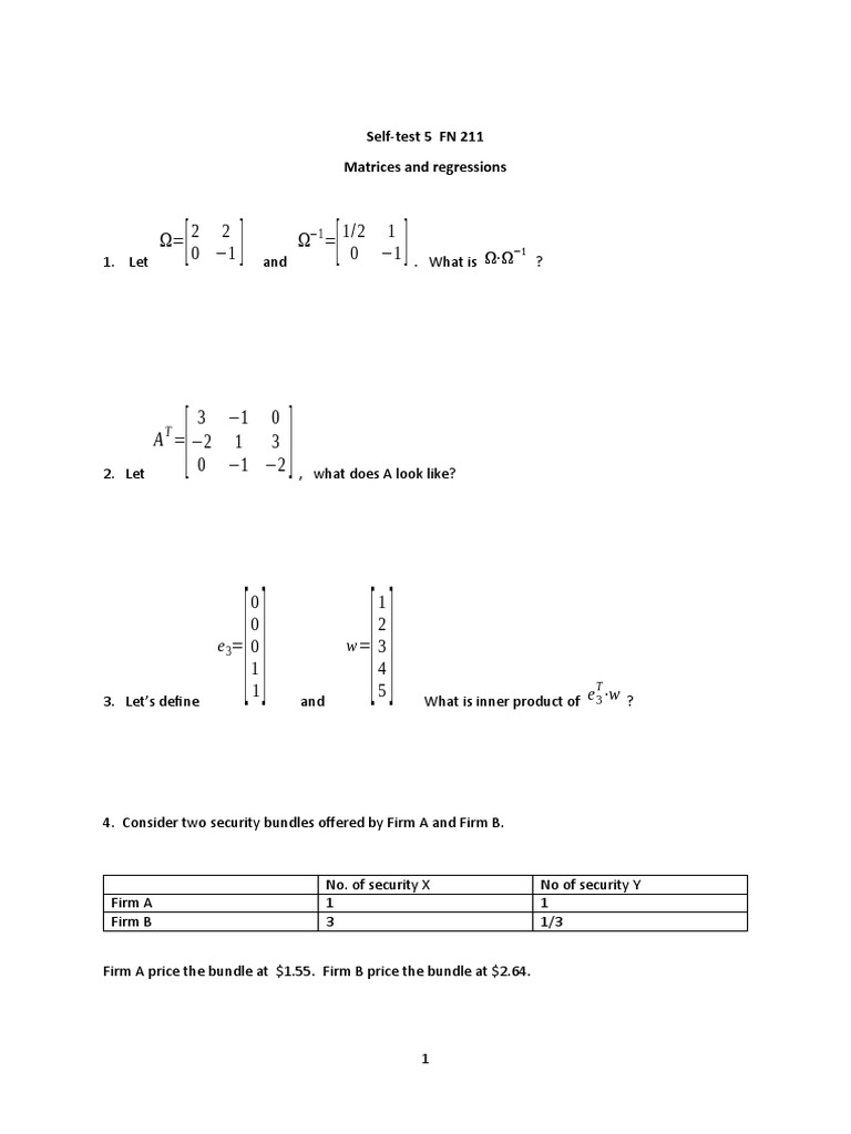 Matrices and Economic Analysis | PDF | Regression Analysis | Errors And ...