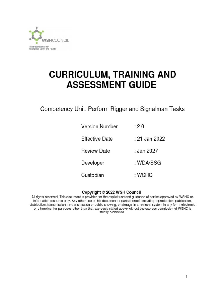 Curriculum, Training and Assessment Guide: Competency Unit: Perform ...