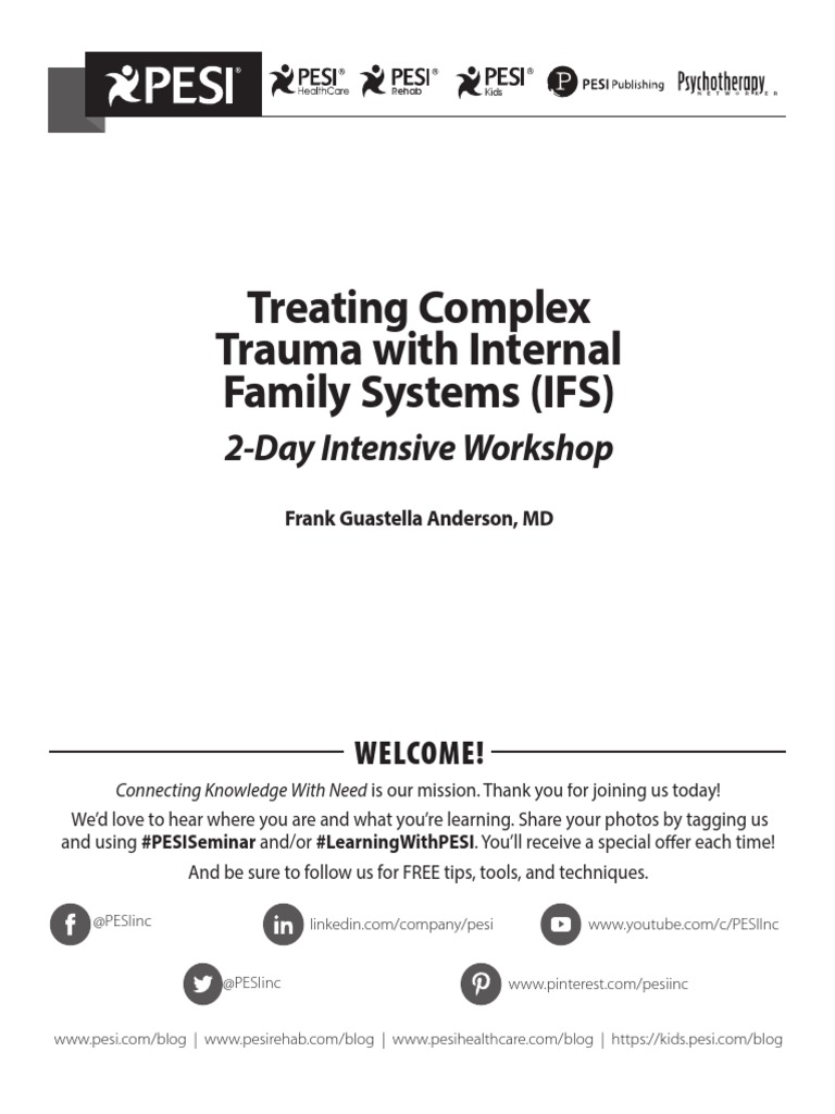 Manual 2day Intensive Workshop Treating Complex Trauma Internal Family ...
