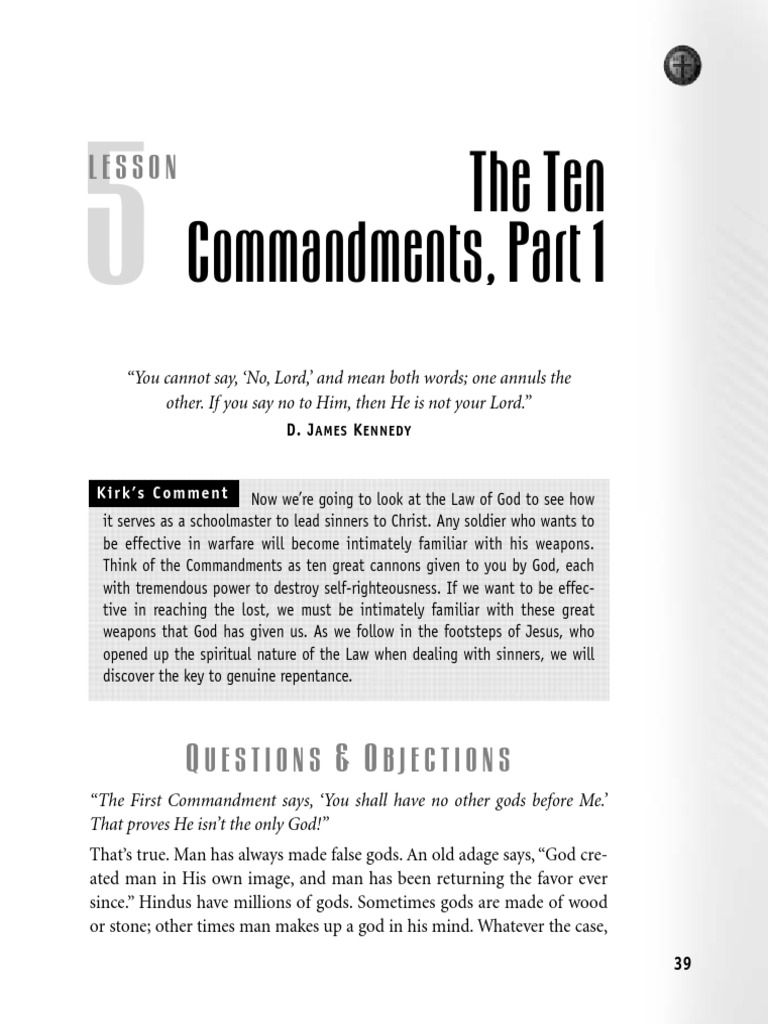 The Ten Commandments, Part 1: Lesson | PDF | Ten Commandments | Jesus