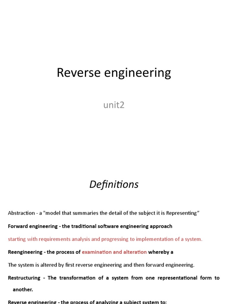 Unit-2 Reverse Engineering | Pdf | Programming | Computer Program