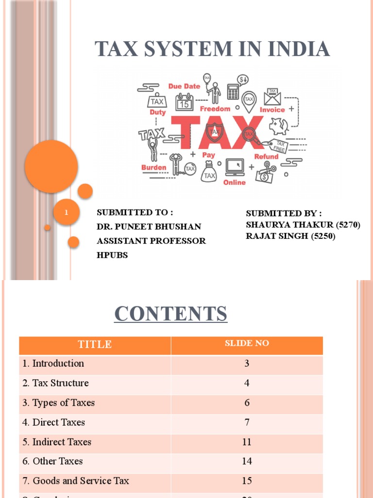 Tax System in India | PDF | Taxes | Value Added Tax