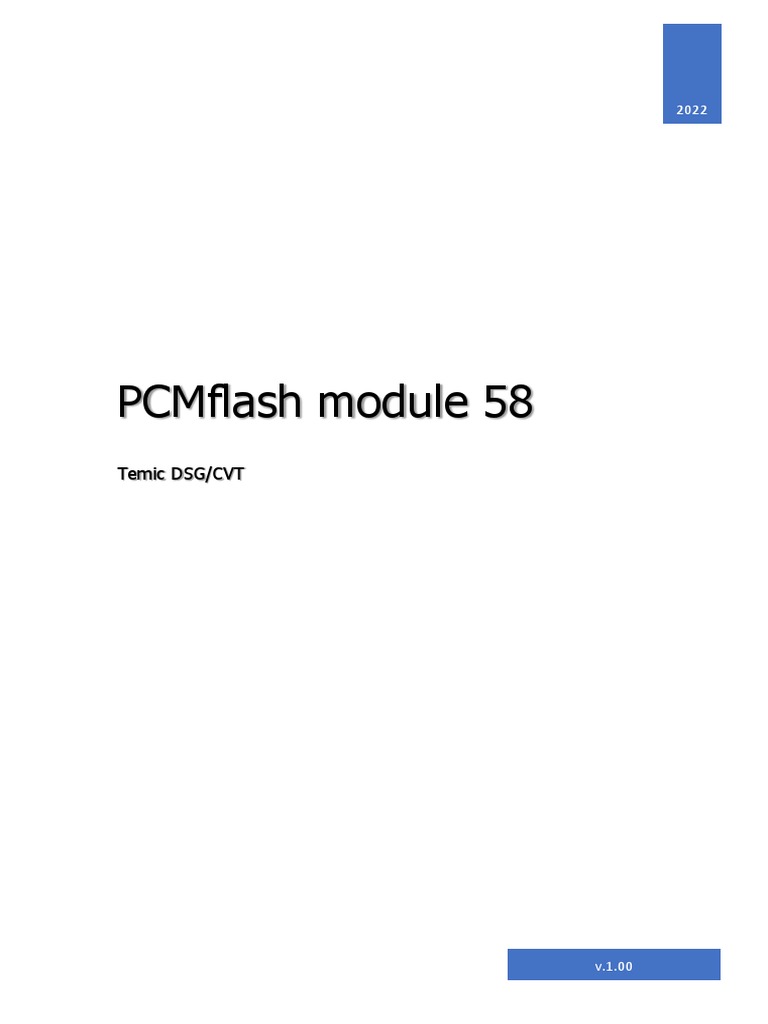 Pcmflash Module 58: Temic DSG/CVT | PDF