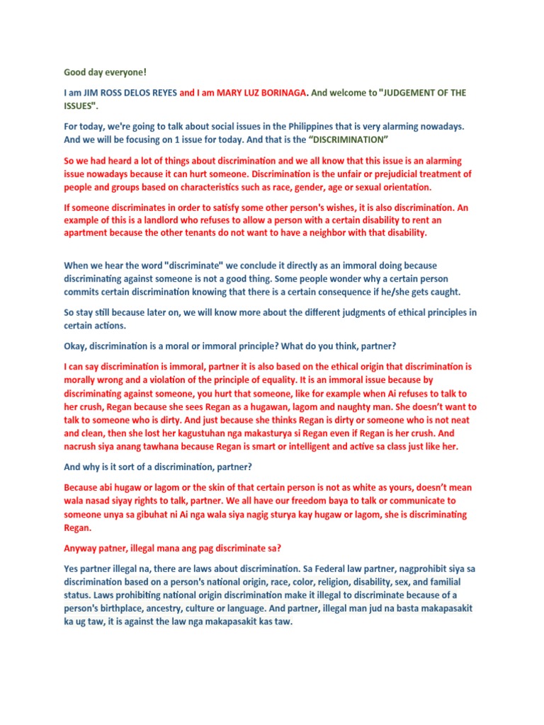 Podcast-Script (Ethics) | PDF | Discrimination | Utilitarianism