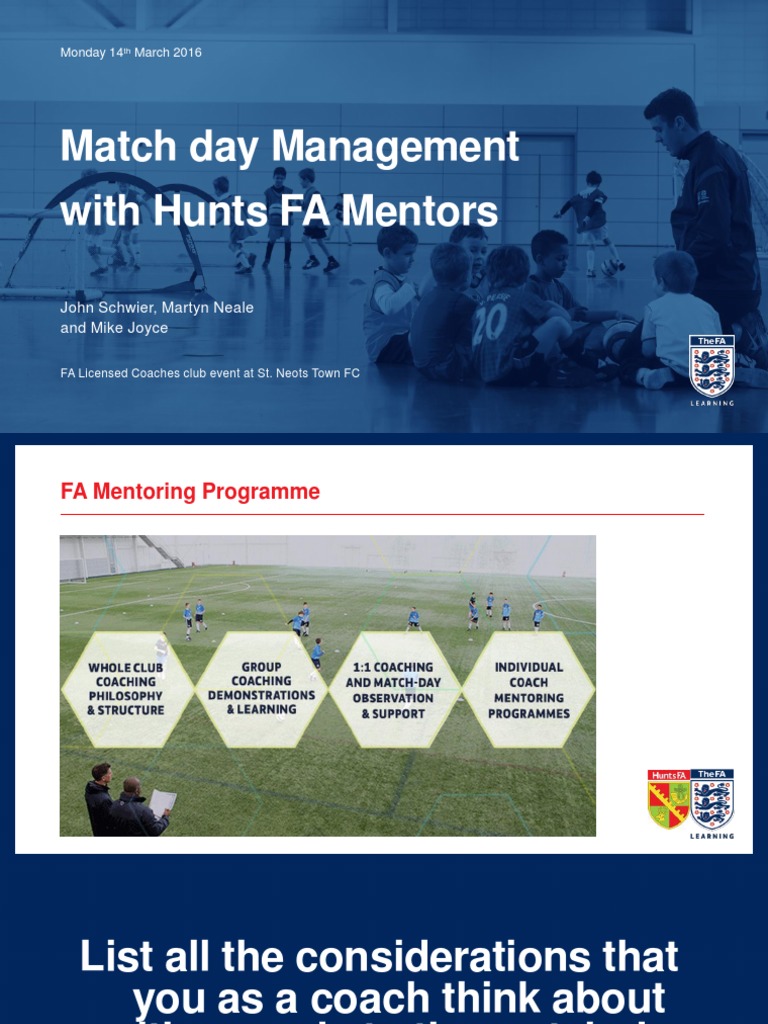 Match Day Coaching CPD | PDF | Mentorship | Sports