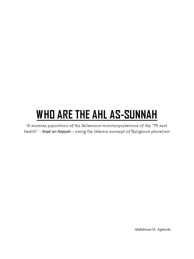 Who Are The Ahl As Sunnah A Concise Expo | PDF | Hadith | Sunni Islam