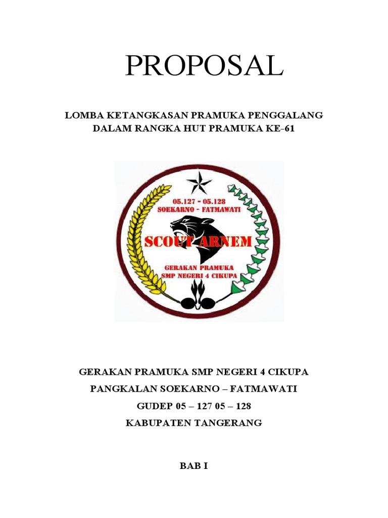 Proposal Hut Pramuka 61 | PDF