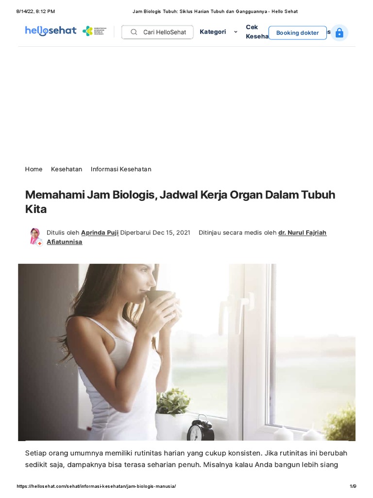 Jam Biologis Tubuh - Siklus Harian Tubuh Dan Gangguannya - Hello Sehat ...