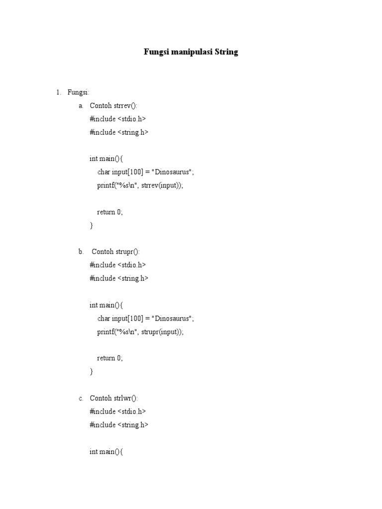 Fungsi Manipulasi String | PDF | Software Engineering | Software ...