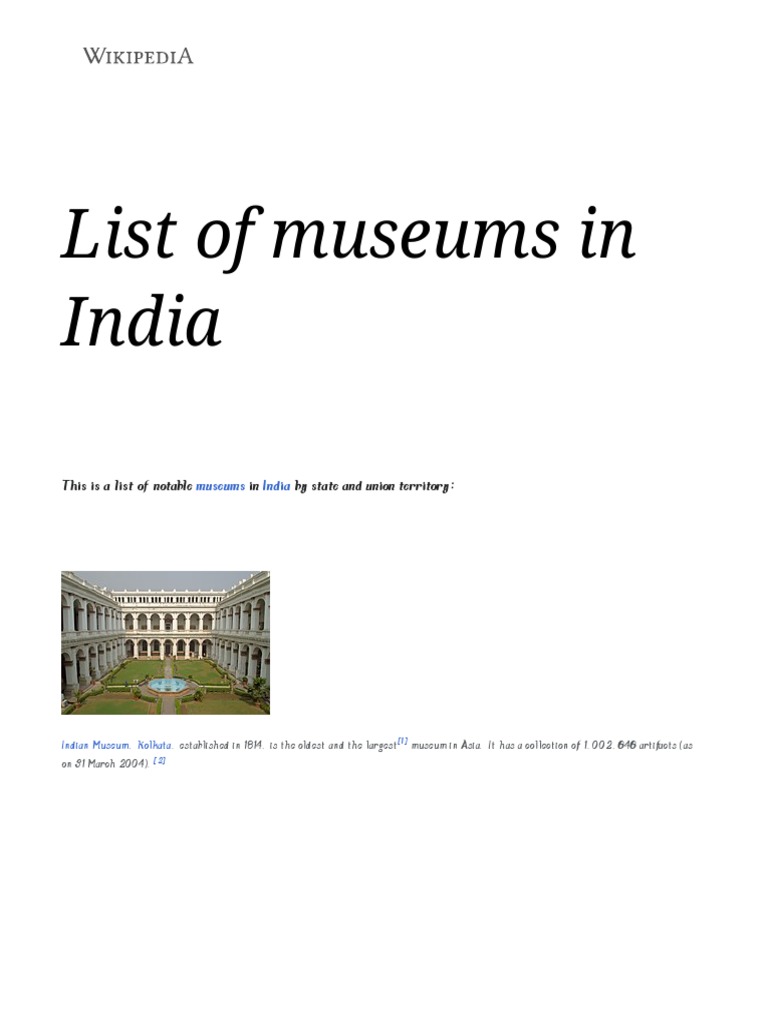 List of Museums in India - Wikipedia | PDF | Gujarat | Punjab