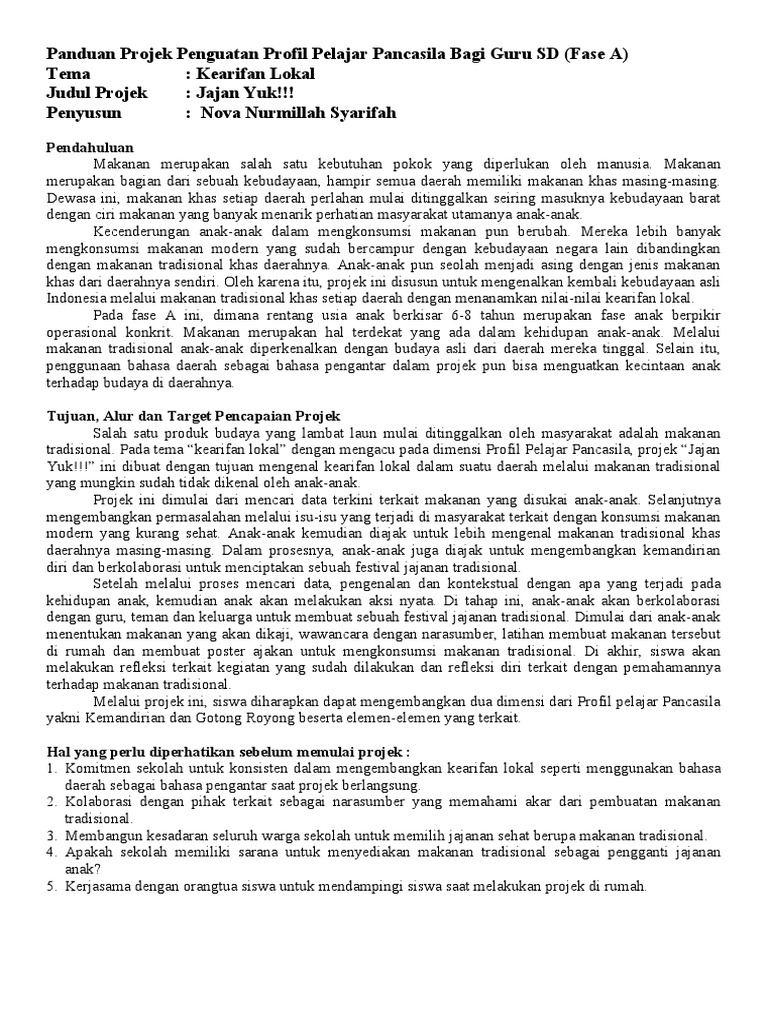 Fase A - Jajan Yuk!!! - Nova | PDF