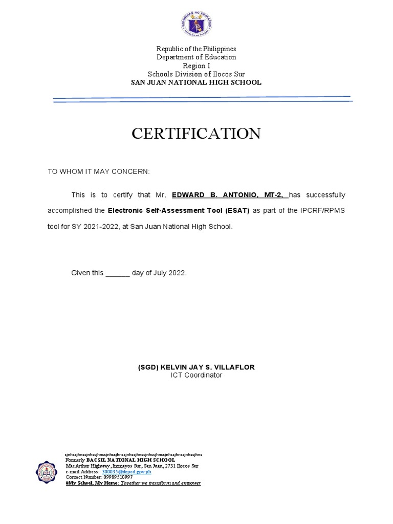 certification-ESAT | PDF