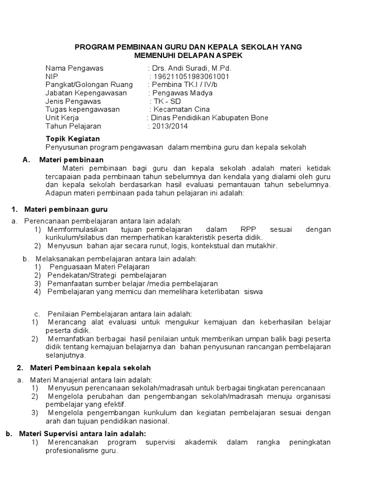 Program-Pembinaan-Guru-Dan-Kepala-Sekolah-Yang | PDF