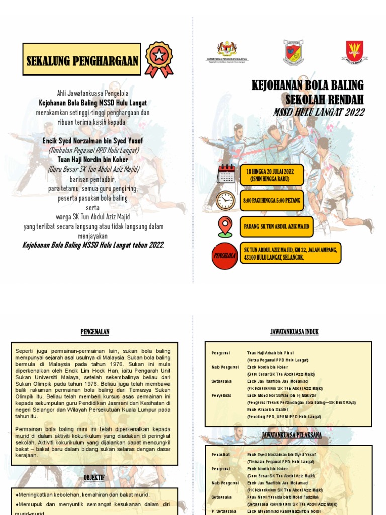Buku Program Bola Baling MSSDHL 2022 | PDF