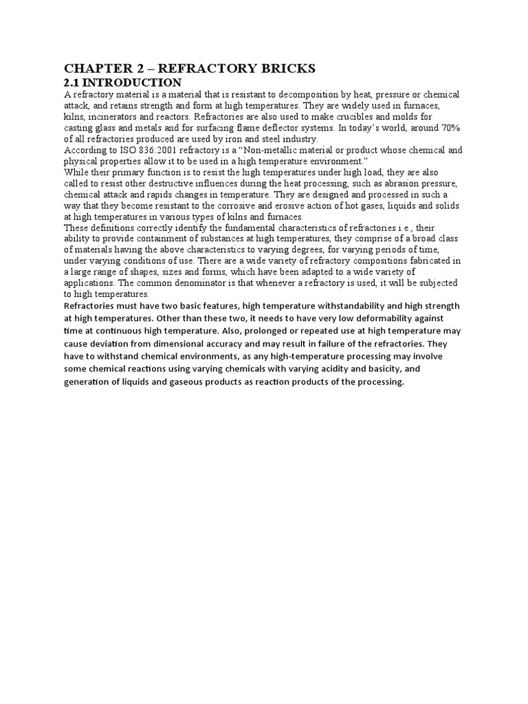 Chapter 2 - Refractory Bricks | PDF | Technology & Engineering