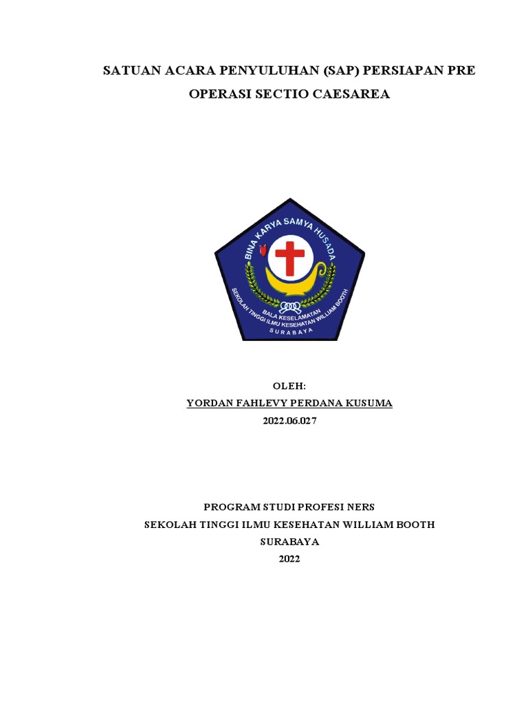 Persiapan Pre Operasi Sectio Caesarea | PDF
