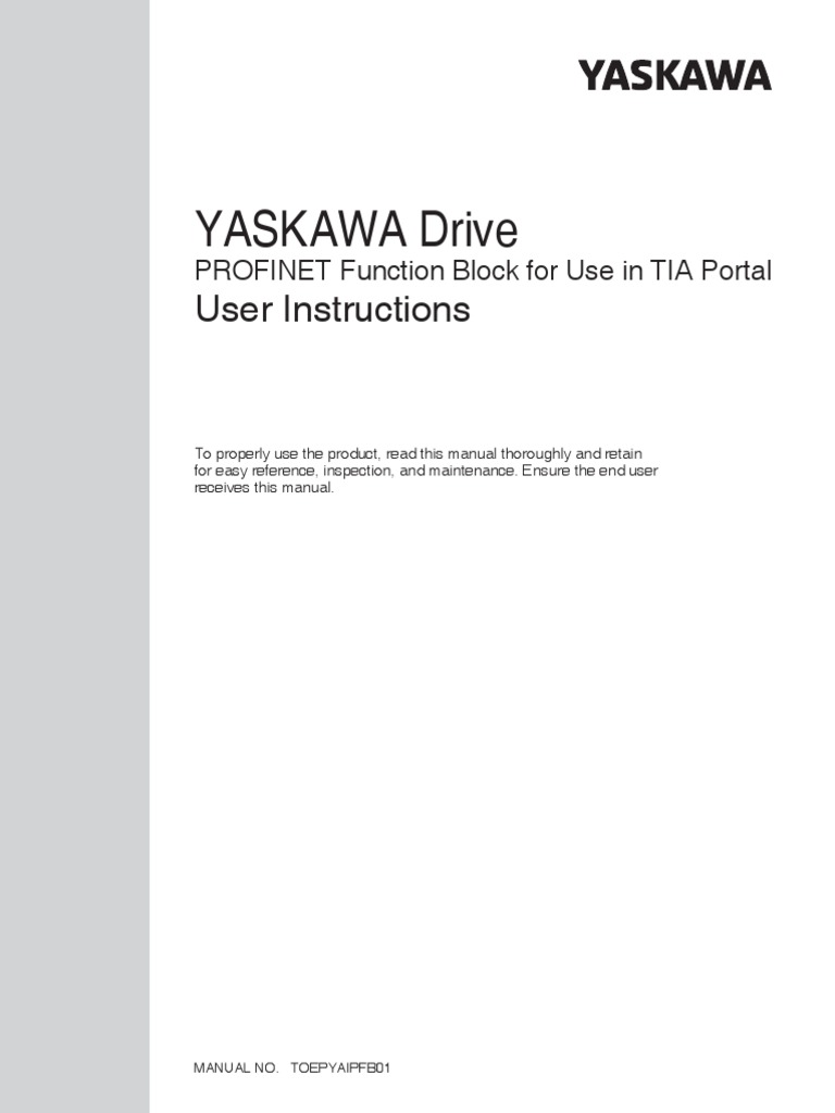 Yaskawa Drive: User Instructions | PDF | Parameter (Computer Programming) | Ip Address