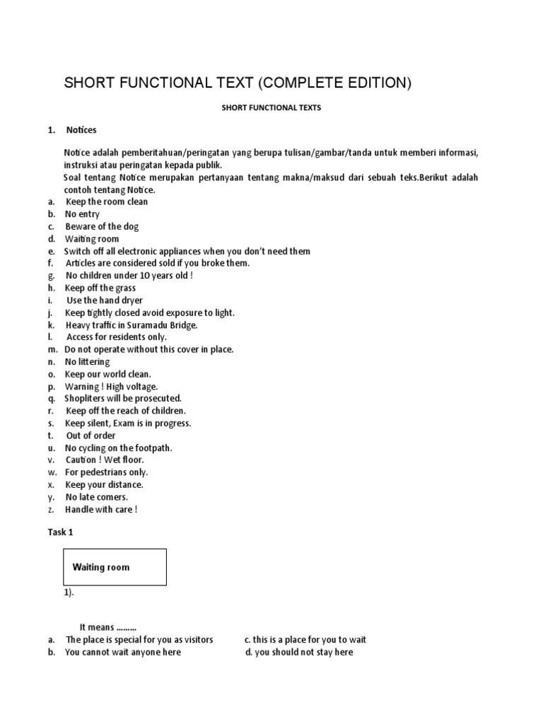 Short Functional Text (Complete Edition) : 1. Notices | Download Free ...
