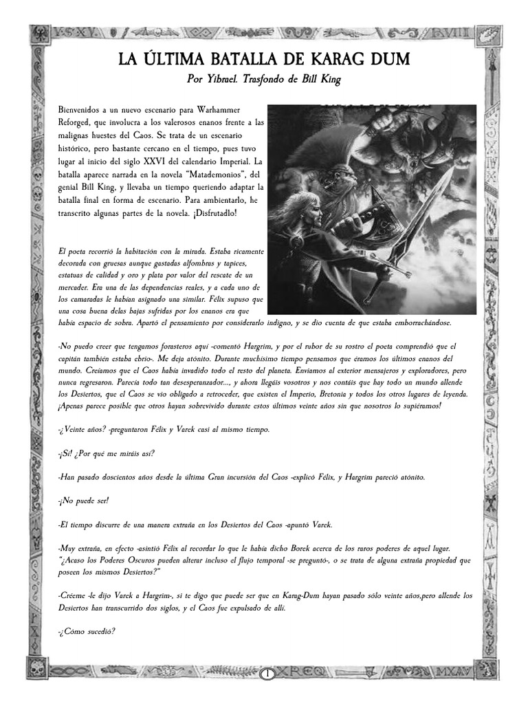 Escenario - La Ultima Batalla de Karag Dum | PDF | Demonios | Enano ...