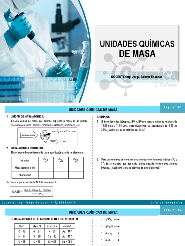 Unidades Químicas de Masa | PDF | Mole (Unidad) | Isótopo