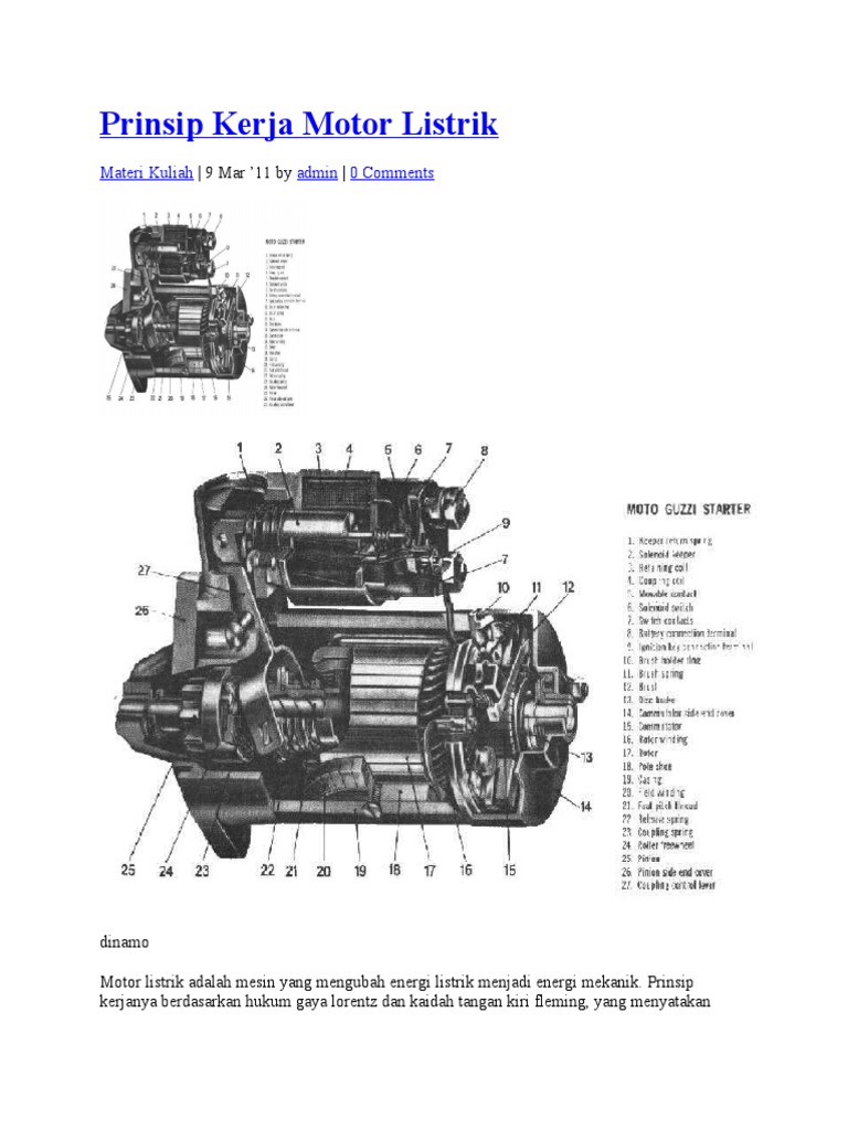Prinsip Kerja Motor Listrik | PDF