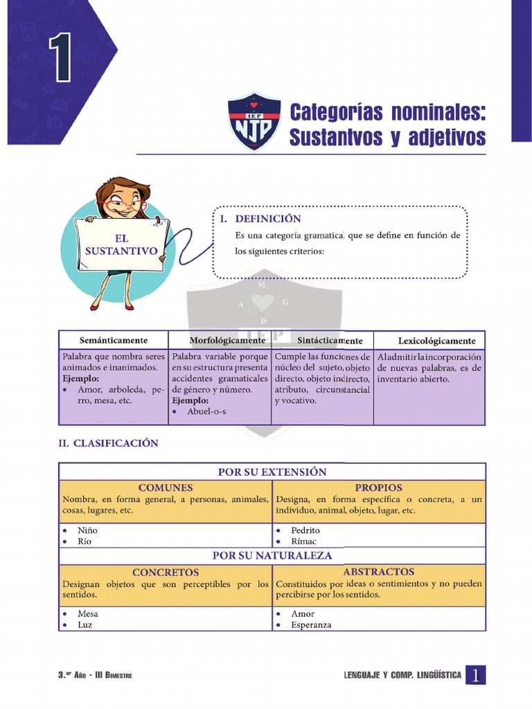 Comunicacion Sustantivos y Adjetivos | PDF