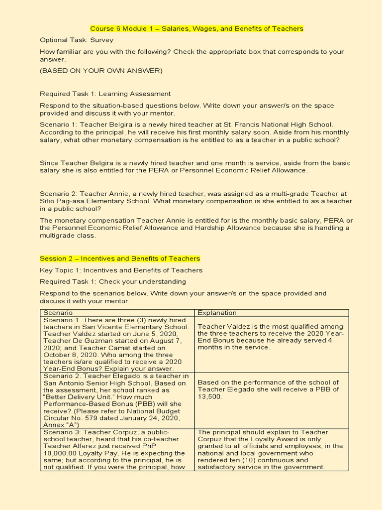 Tip Course 6 Answer 1 | PDF | Mental Health | Teachers