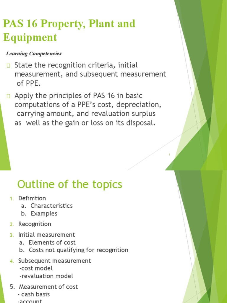 Accounting For PPE - PAS 16 | PDF | Depreciation | Fair Value