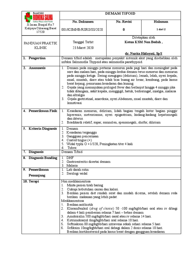 PPK Demam Tifoid | PDF