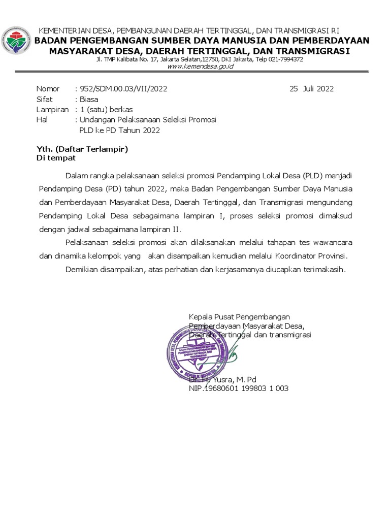 Surat Undangan Promosi PLD (1) - 2 PDF | PDF