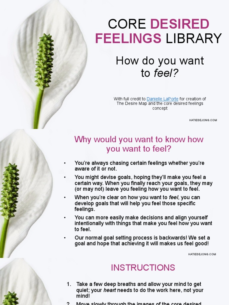 Core Desired Feelings Library | PDF