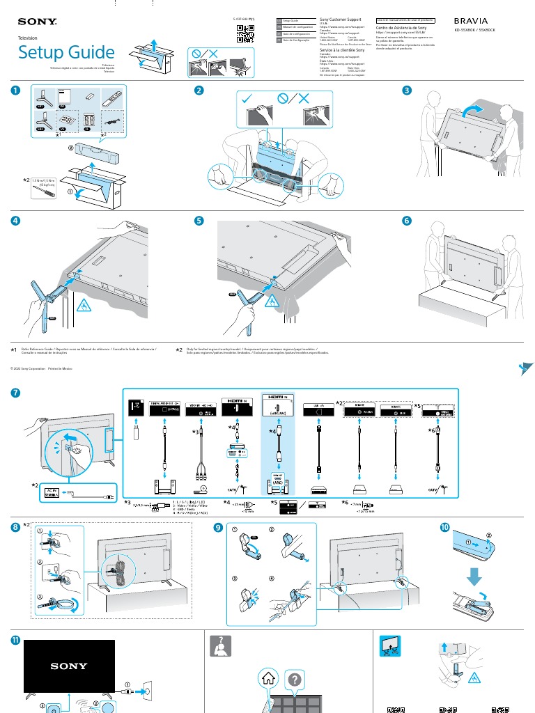 Sony KD-55X80K Quick Guide - EN | PDF