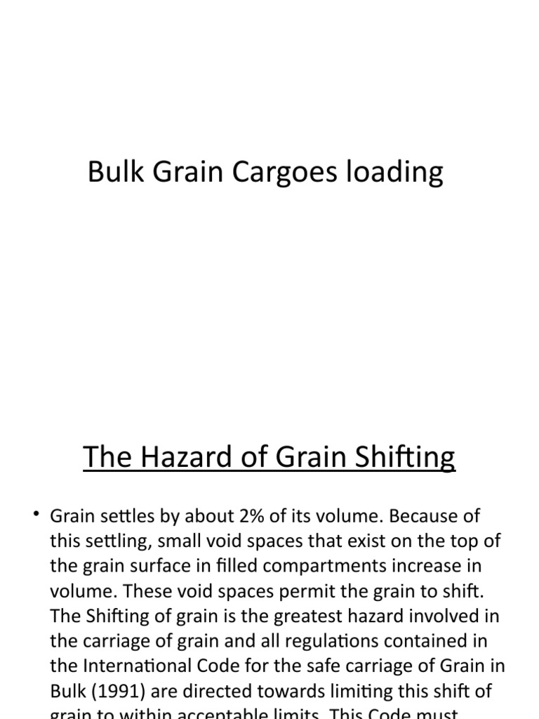 Grain Loading Safety Guide | PDF | Ships | Cargo